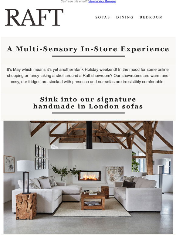 Raft Furniture: Sip your way around our showroom | Milled