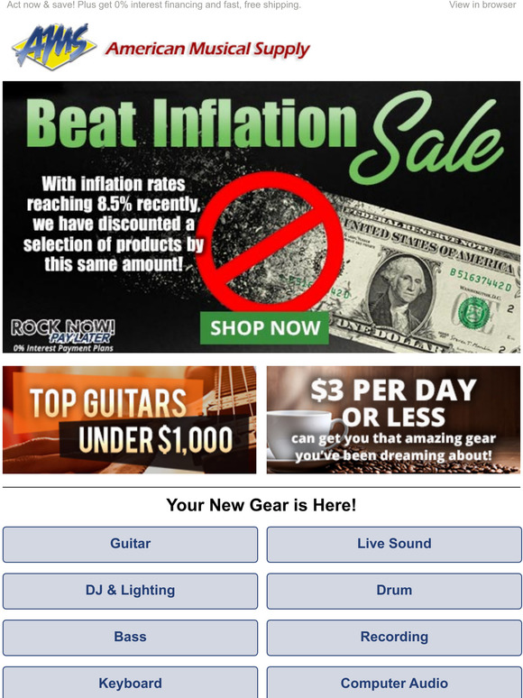 American Musical Supply: How to Beat Inflation: You're Pre-Approved ...