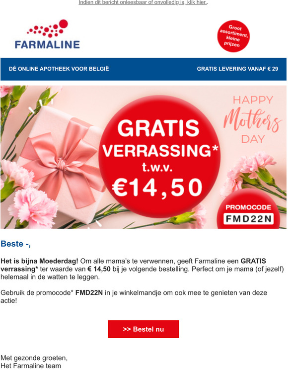 Farmaline: GRATIS verrassing voor Moederdag, - | Milled