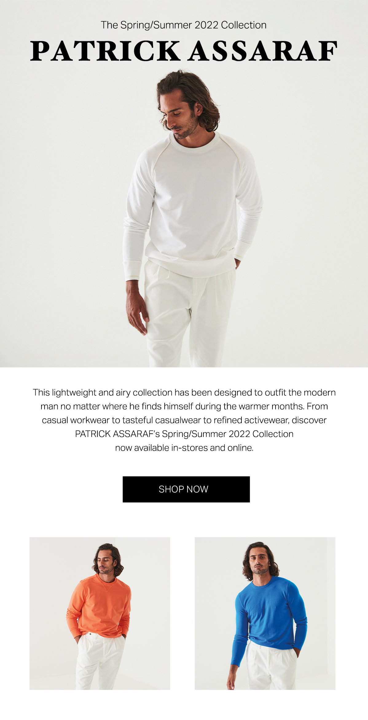 Harry Rosen: PATRICK ASSARAF: The Spring/Summer 2022 Collection | Milled