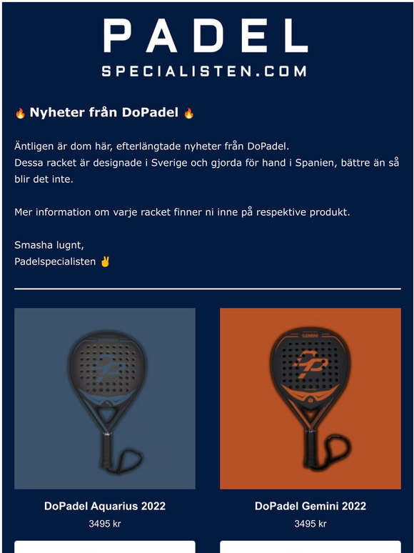 Padelspecialisten: Nyheter frn DoPadel | Milled