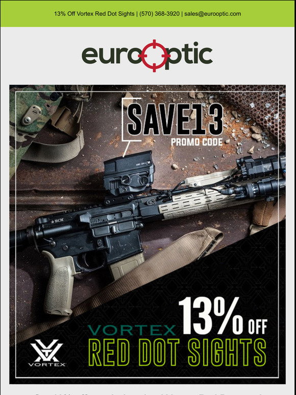 EuroOptic: SAVE13: 13% Off Vortex Red Dot Sights! | Milled