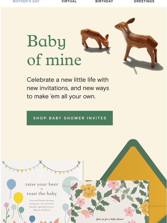 Paperless Post: New baby shower invites (and new features, too!) | Milled