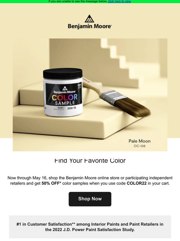 Benjamin Moore: 50% OFF Color Samples Starts Now | Milled