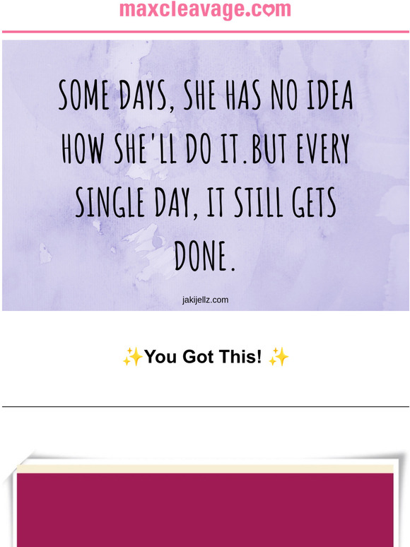 MaxCleavage: For YOU... A Little Pick Me Up! | Milled