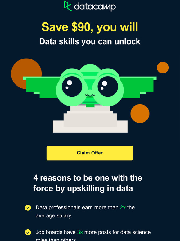 DataCamp: Save $90 and become a Data Jedi | Milled