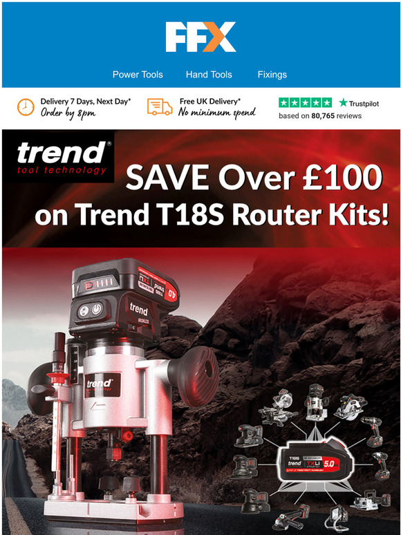 FFX UK: Save Over 100 on Trend T18S Router Kits | Milled