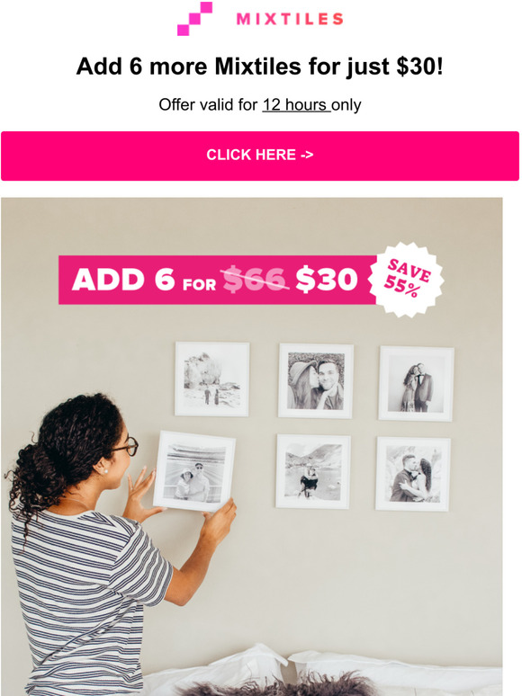 Mixtiles: Add 6 more Mixtiles for just $30! | Milled