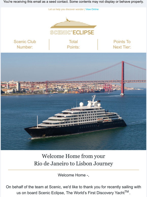 Scenic: Seed - Welcome Home From Your Scenic Eclipse Journey! | Milled
