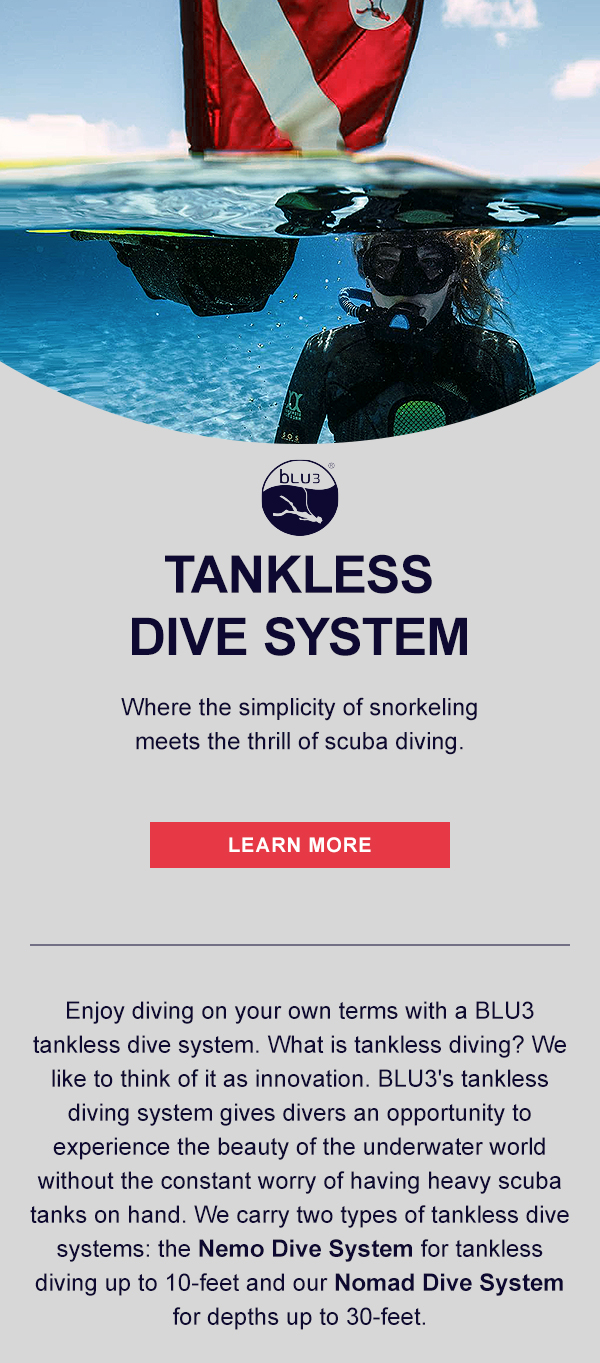 LeisurePro: BLU3's Tankless Dive System = Diving Innovation | Milled