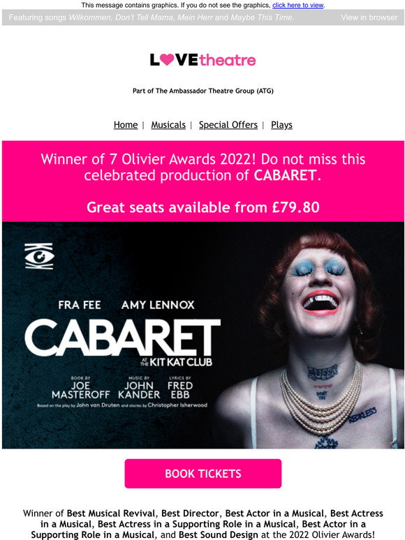 LOVEtheatre: Cabaret at the Kit Kat Club, seats now available to ...