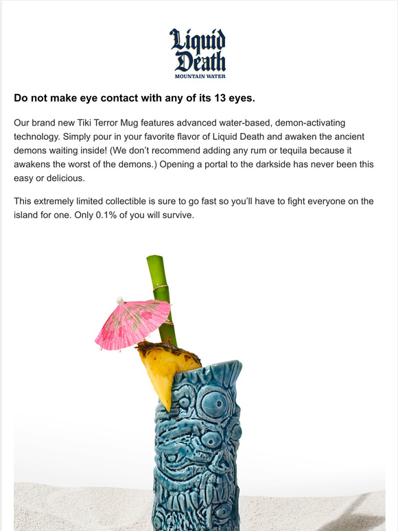 Liquid Death: This Liquid Death Tiki Mug Is Haunted | Milled