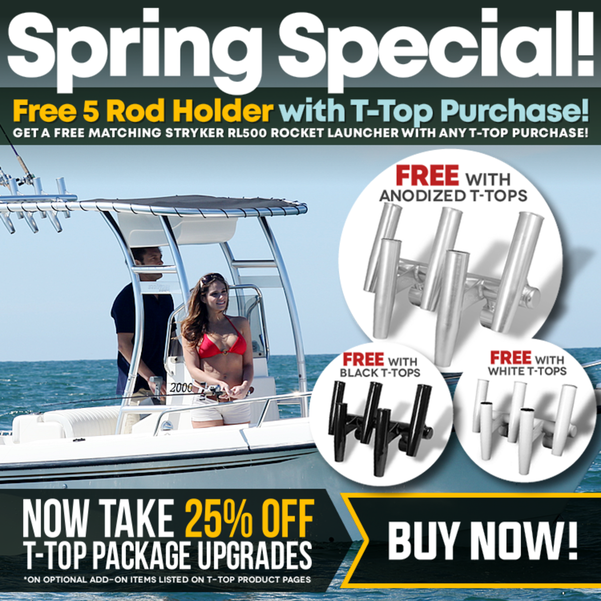 Stryker T-Tops: Expires Today! Free 5 Fishing Rod Holder with T-Top ...