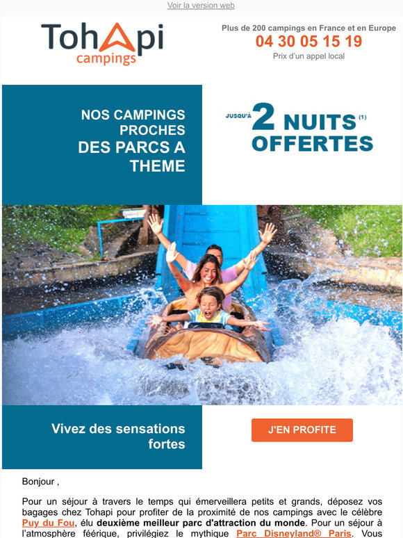 Tohapi: Nos campings proches des plus beaux parcs thme | Milled