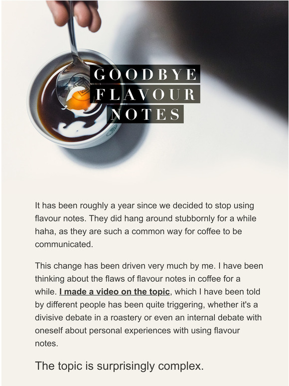 Colonna Coffee: Goodbye Flavour Notes | Milled