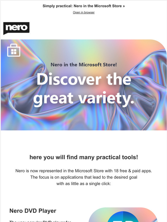Nero: [The best selection] Nero in the Microsoft Store | Milled