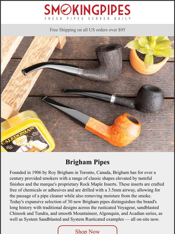 Smokingpipes: New Brigham Pipes | Classic Shapes with Rock Maple ...