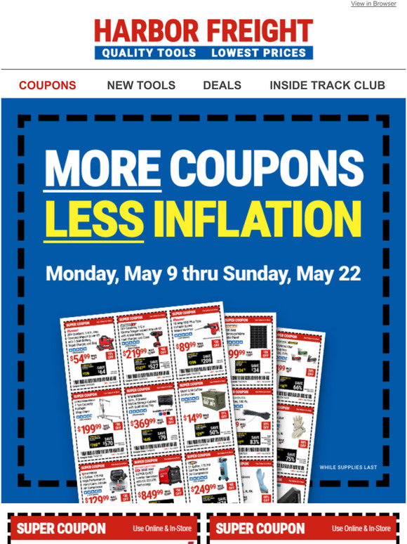 Harbor Freight: MORE COUPONS, LESS INFLATION: New Coupons Are Here ...