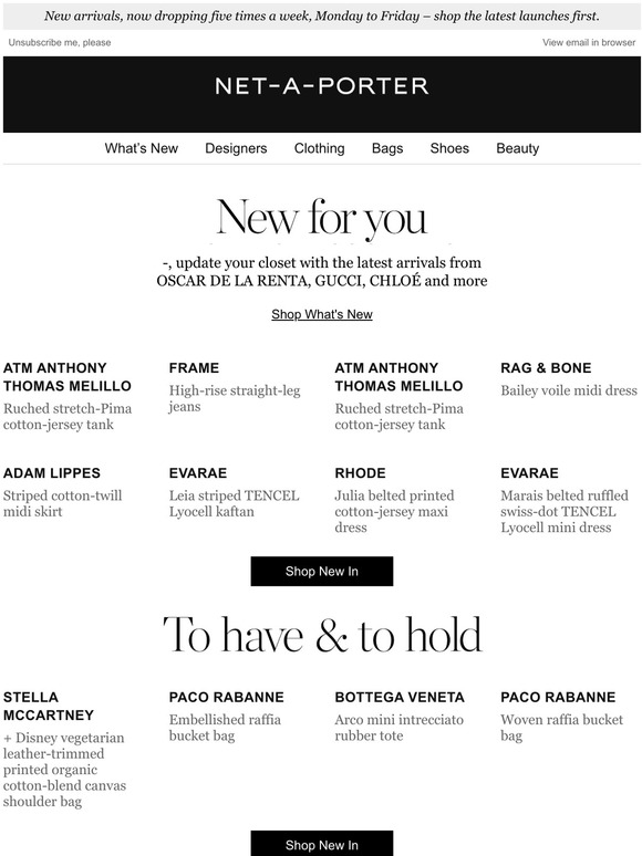 Net-A-Porter: Open for 150+ just-landed arrivals | Milled