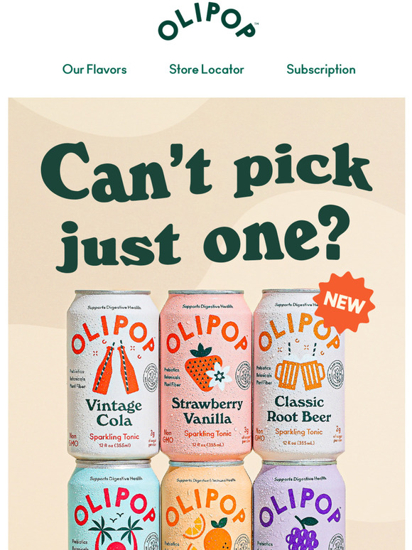 Olipop: 6 favorites. 1 epic pack. | Milled