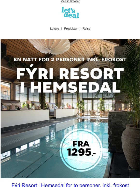 Lets Deal: Fyri Resort i Hemsedal for 2 pers, inkl. frokost Spar 49% ...
