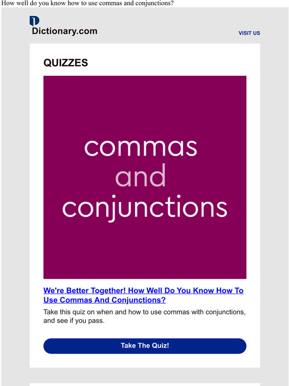 Dictionary.com: Grammar Check: Commas & Conjunctions | Milled