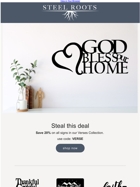 Steel Roots Decor: 20% OFF this Collection! | Milled