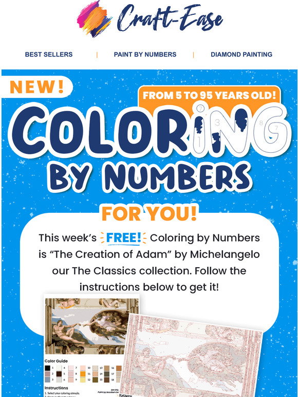 Craft-Ease: NEW & FREE Coloring by Numbers Design is Here ! | Milled