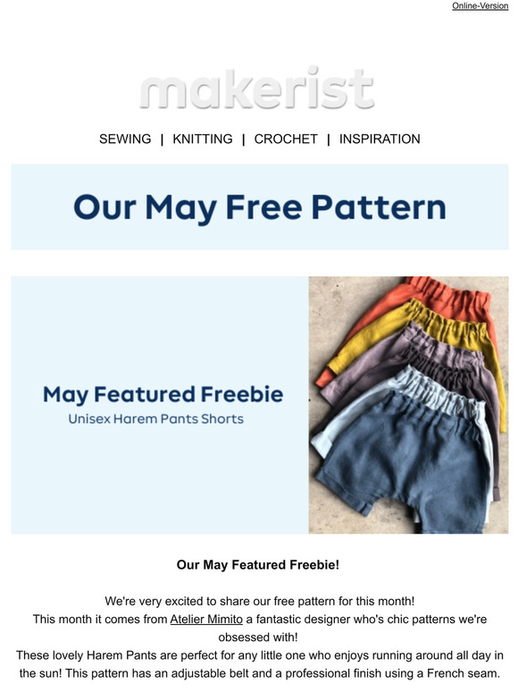 Makerist: The May Free Pattern | Milled
