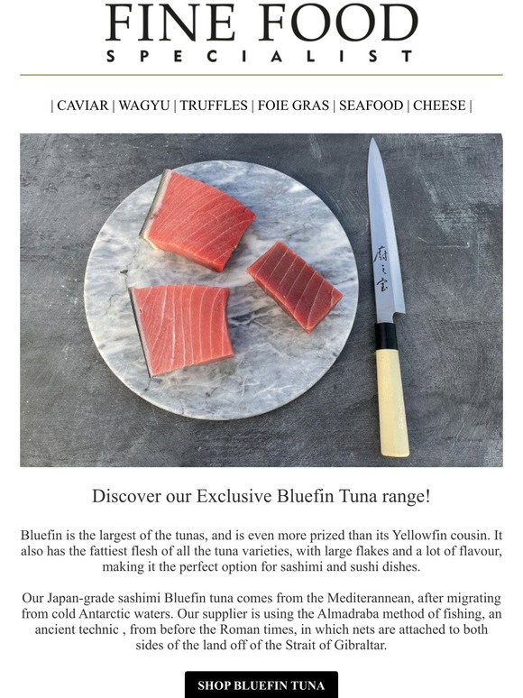 Fine Food Specialist: Try our Sashimi-grade Bluefin Tuna! | Milled