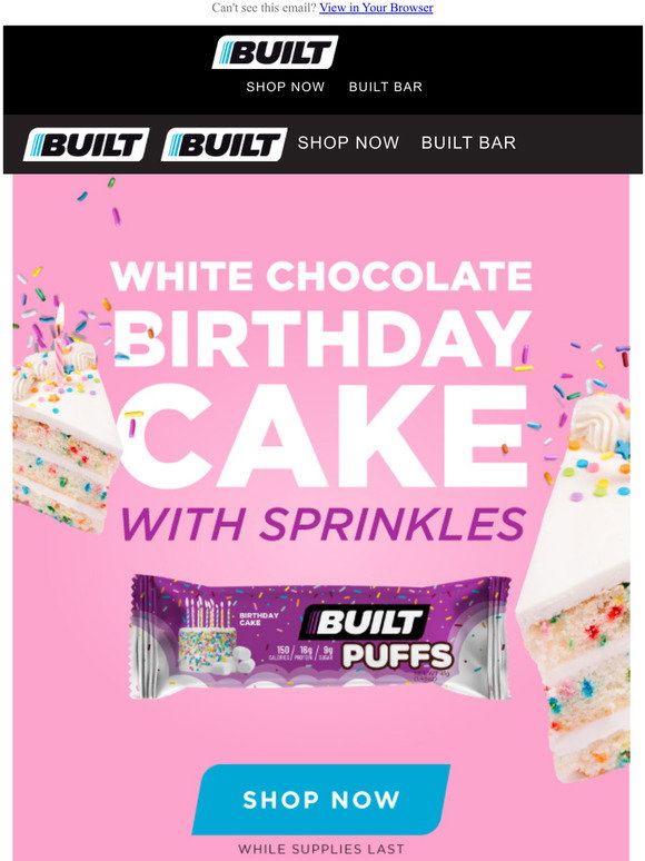 Built Bar: White Chocolate Birthday Cake Puff! | Milled