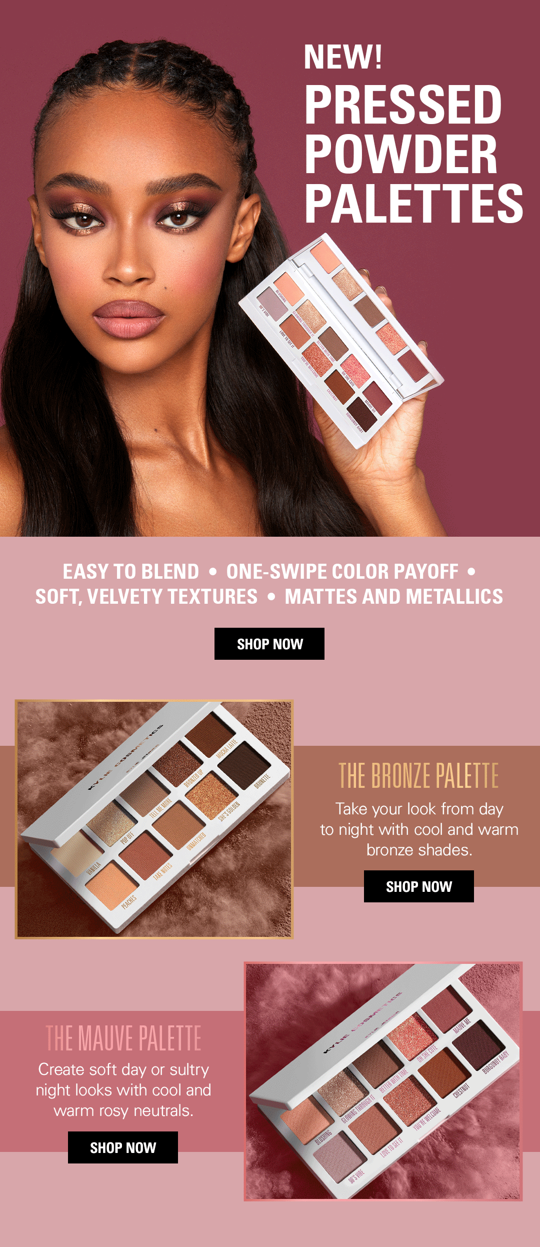 Kylie Cosmetics: NEW! Pressed Powder Palettes | Milled