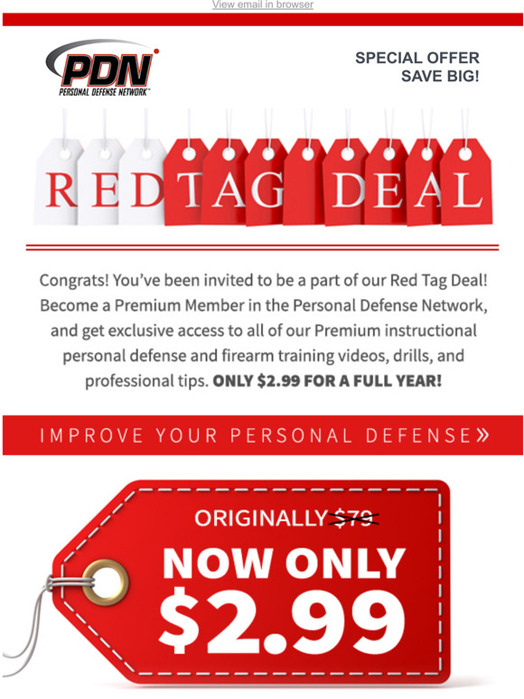 Personal Defense Network: RED TAG DEAL! Huge Savings! | Milled