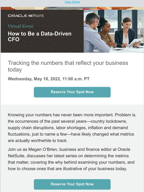 NetSuite: Virtual Event: How to Be a Data-Driven CFO | Milled