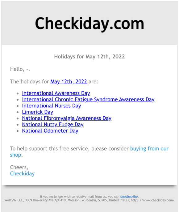 Checkiday: Holidays for May 12th, 2022! | Milled