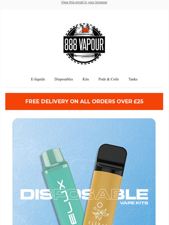 888 Vapour: Grab 5 Disposable Vapes for just 20 at 888 Vapour! | Milled