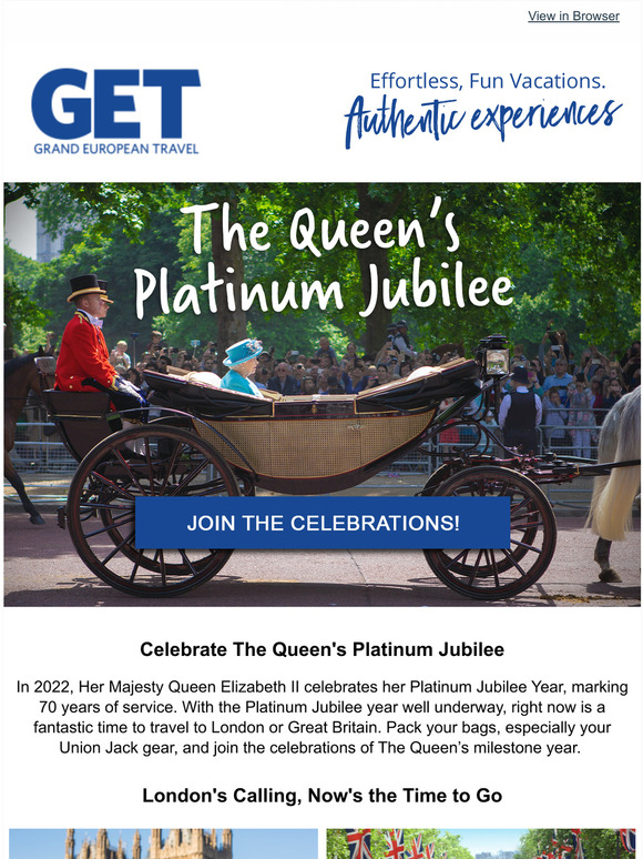 Grand European Travel: The Queen's Platinum Jubilee 2022 | Milled