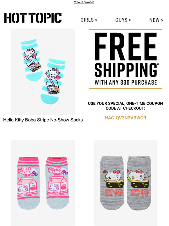 Hot Topic: Check out now, cuz you deserve new merch. | Milled