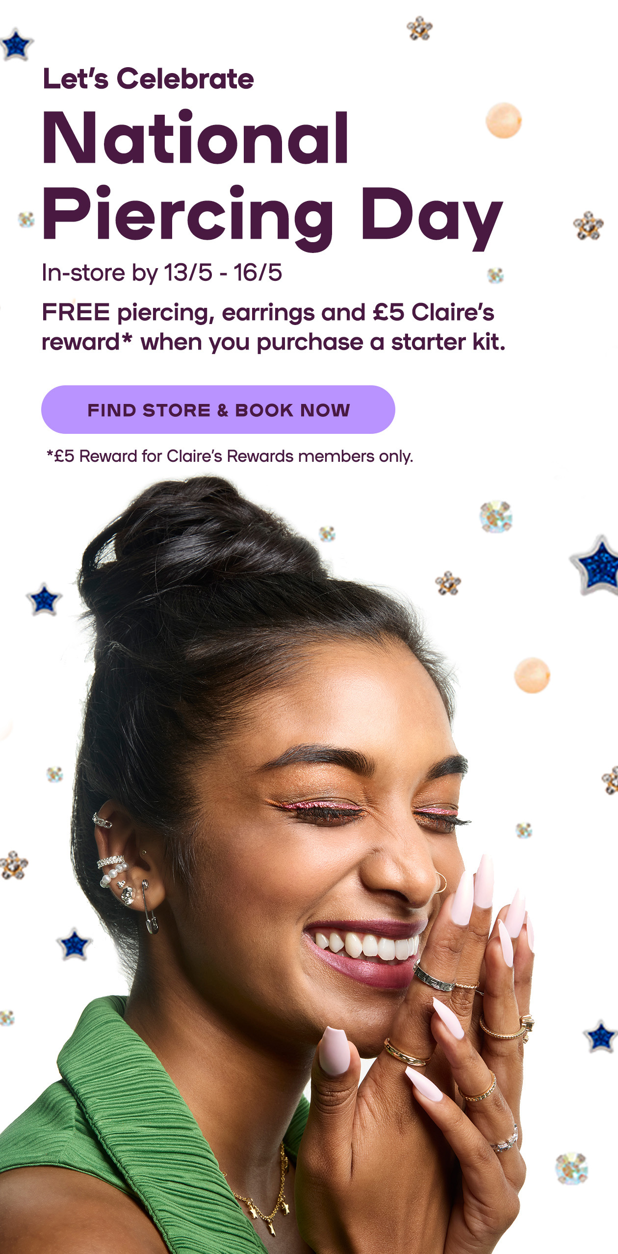 Claire's: National Piercing Day is almost here *fireworks* | Milled