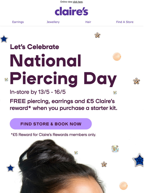 Claire's: National Piercing Day is almost here *fireworks* | Milled