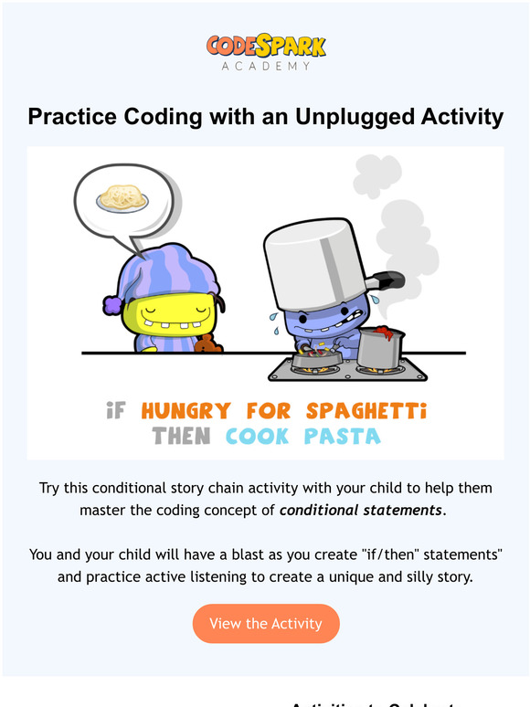CodeSpark: Try this conditional story activity + Resources to help kids ...