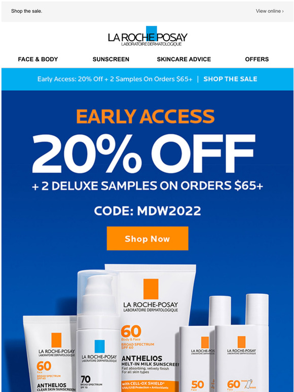 La Roche-Posay: Exclusive Access | 20% Off + 2 Deluxe Samples On Orders ...