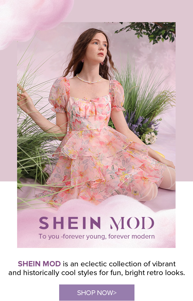 SHEIN: SHEIN MOD | Retro-inspired shapes and prints are here to stay ...