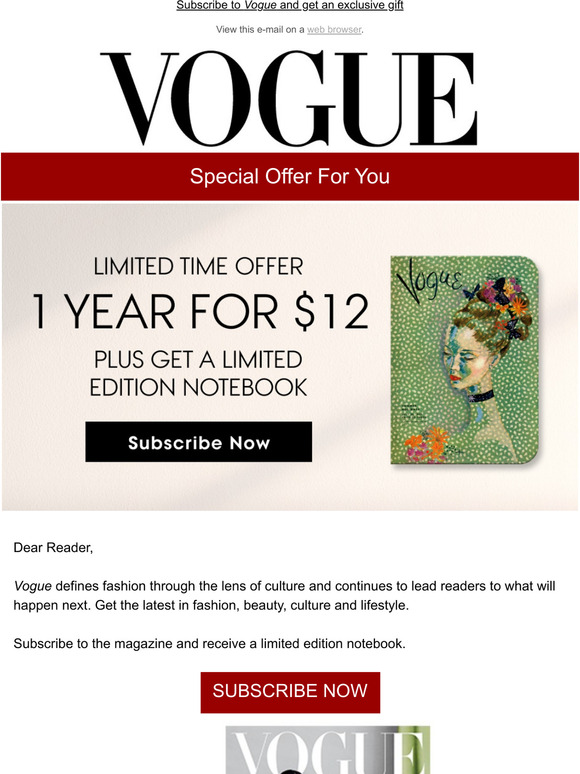 VOGUE: You're invited: Subscribe to Vogue magazine | Milled