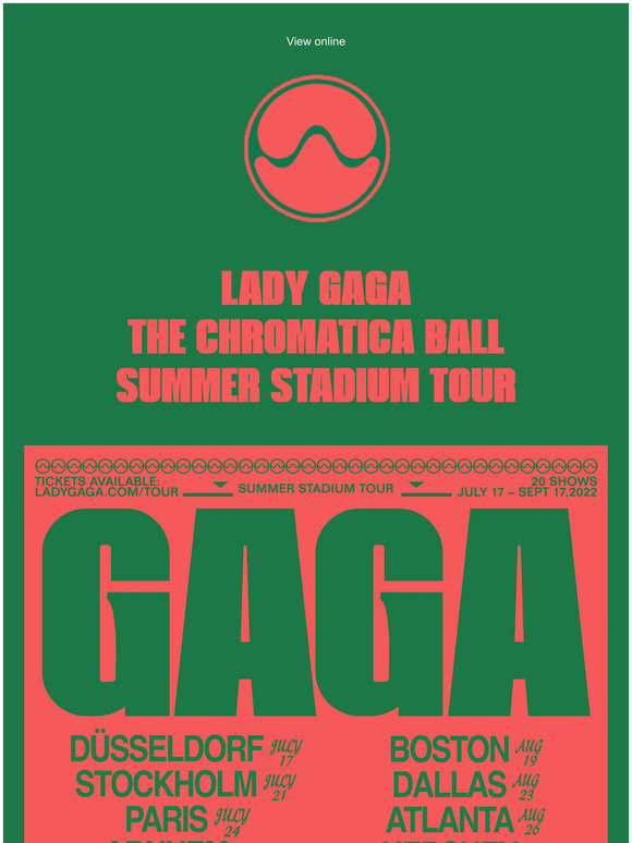 Lady Gaga: THE CHROMATICA BALL SUMMER STADIUM TOUR: NEW U.S. DATES | Milled
