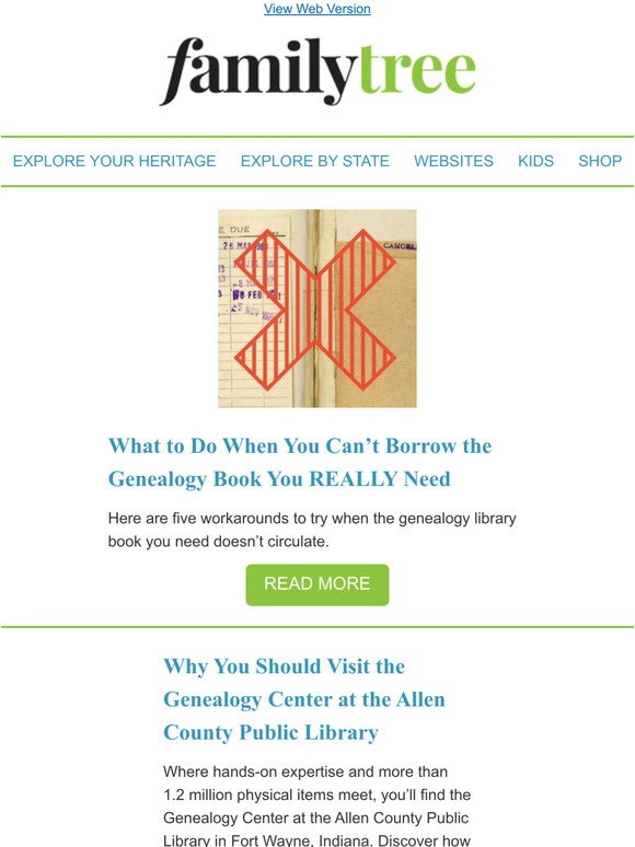 Family Tree Magazine: What to Do When You Cant Borrow the Genealogy ...