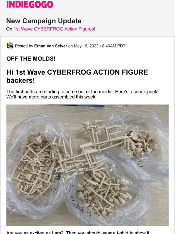Indiegogo: Update #14 from 1st Wave CYBERFROG Action Figures! | Milled