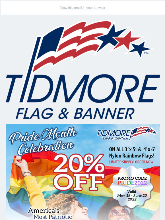 Tidmore Flags: 20% Off Rainbow Pride Flags at Tidmore Flag & Banner ...