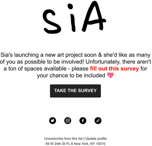 Sia: Sia's Super Staniest Questionnaire | Milled