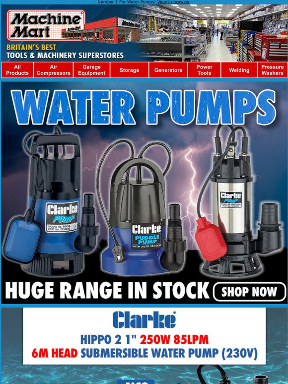 Machine Mart: Water Pumps! All Types and Sizes | Milled